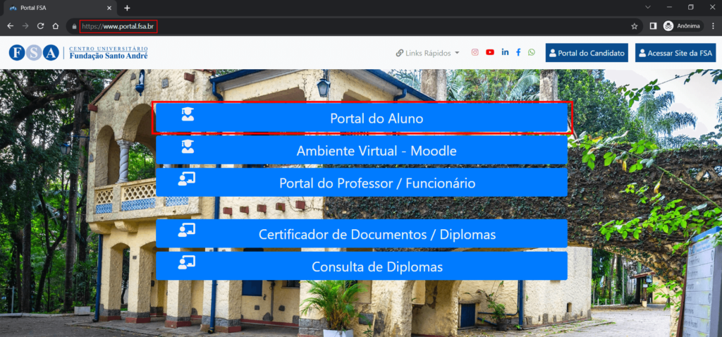 Graduação: Matrícula On-line - FSA - Centro Universitário Fundação ...